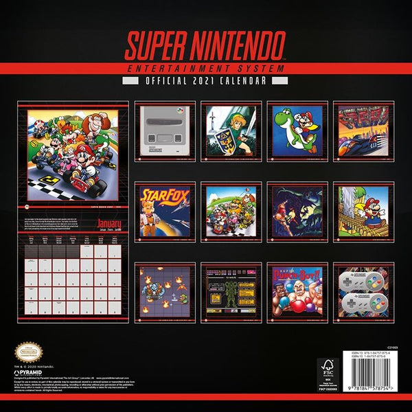 Official Super Nintendo 2021 Calendar – GeekCore